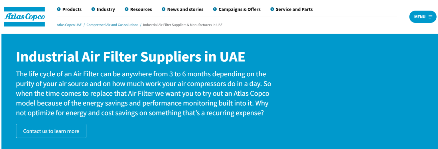 Top 10 Air Filter Manufacturers in the UAE - Industrial Air Filters ...